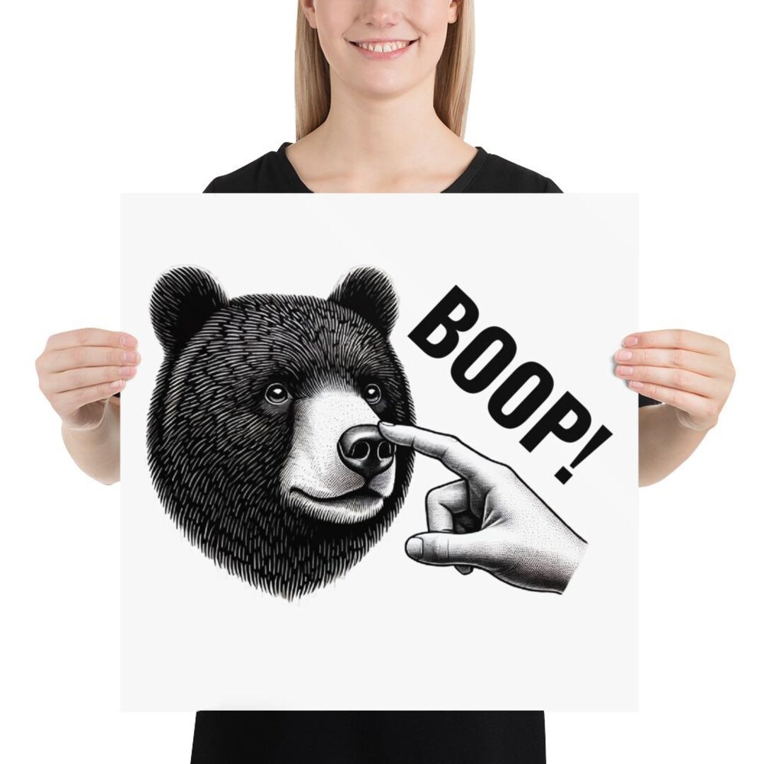 Boop Bear Meets Finger Wilderness Outdoor Lover Poster - Etsy
