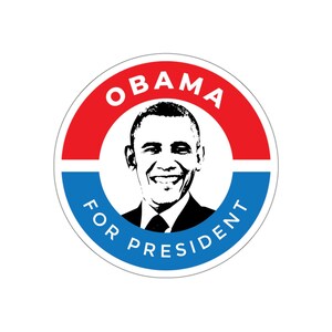 President Barack Obama Sticker Retro Political Campaignkiss-cut ...