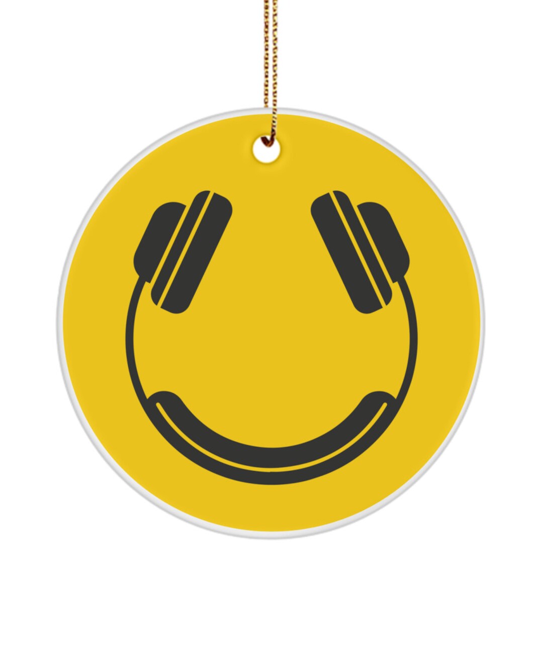 Smiley Face With Headphones Music Lover Audiophile Dj Ornament - Etsy