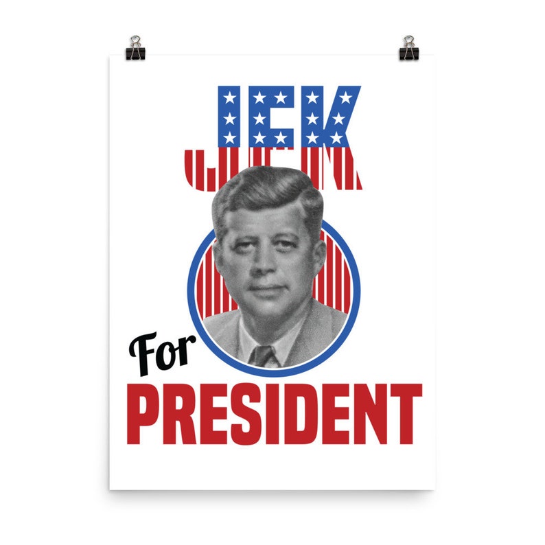 JFK Campaign Poster Vintage President John F Kennedy Photo - Etsy