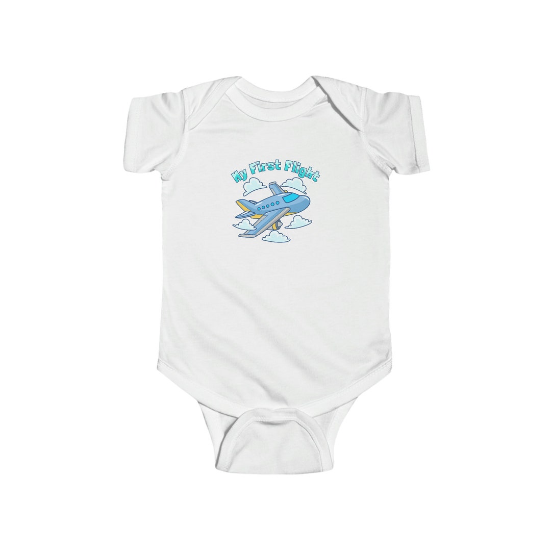 My First Flight Kids First Time Flyers Airplane Infant Fine Jersey ...