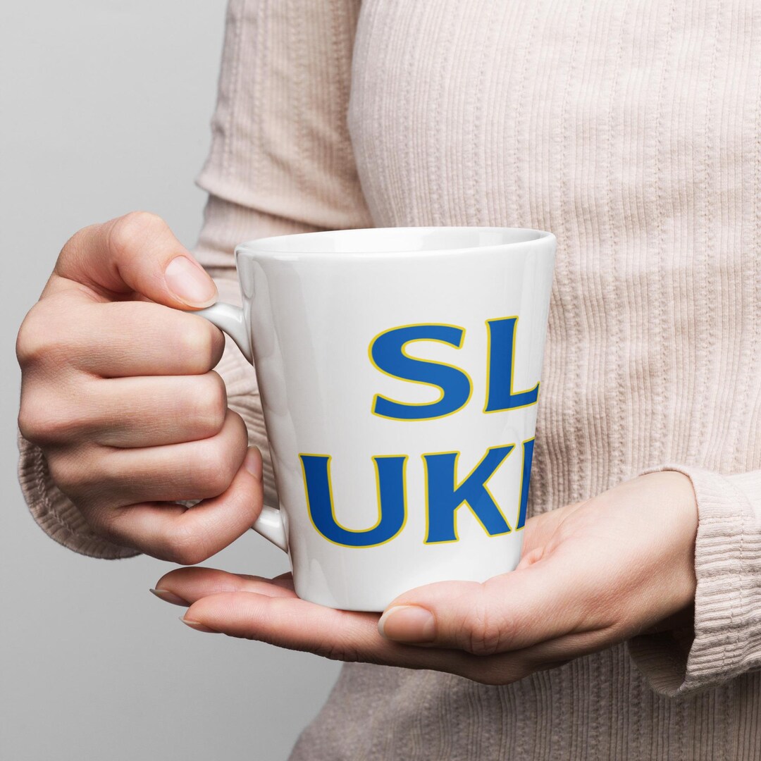 Slava Ukraini – Bold Ukrainian Colors Support Ukraine Latte Mug - Etsy