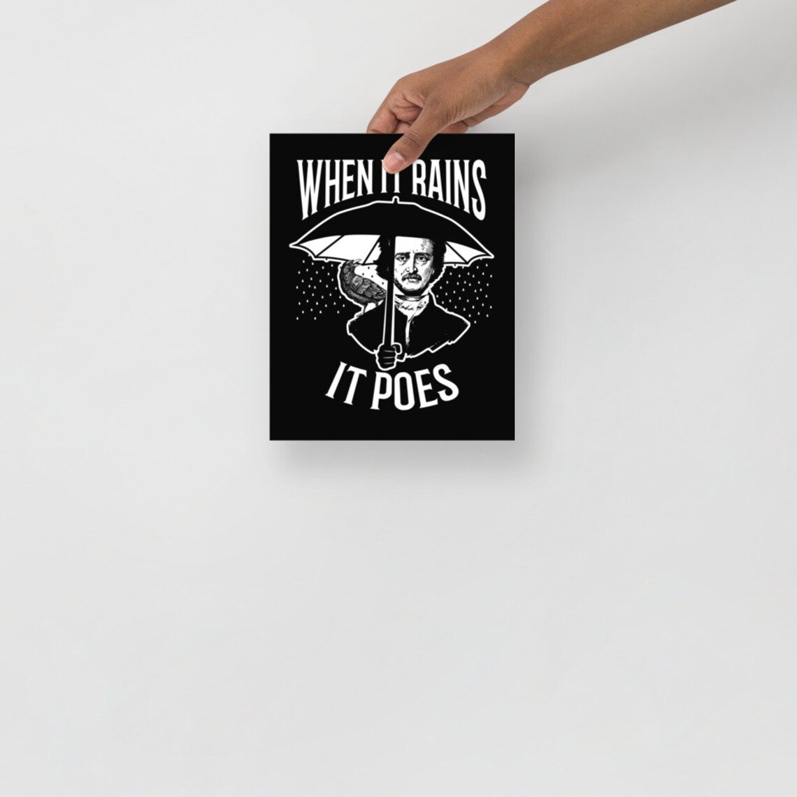 When It Rains It Poes Pun Edgar Allan Poe Poster - Etsy