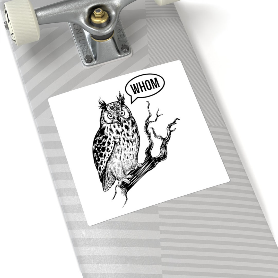 Funny Grammar English Teacher Wise Owl Whom Sticker - Etsy
