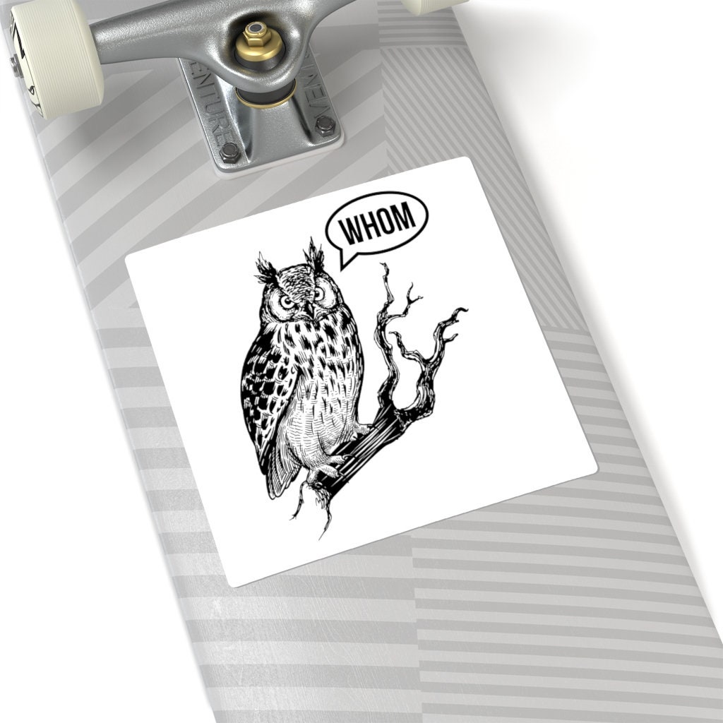 Funny Grammar English Teacher Wise Owl Whom Sticker | Etsy