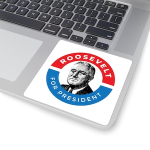 FDR Sticker Vintage Franklin Roosevelt Democrat Campaignsquare Stickers ...