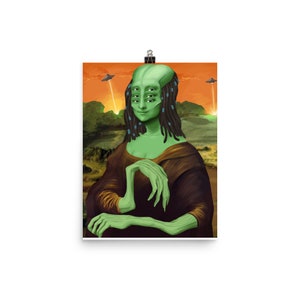 Alien Mona Lisa Trendy UFO Sci-fi Art Lover Poster - Etsy