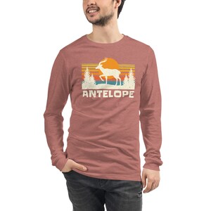 African Antelope Shirt Retro Wildlife Lover Gift Unisex Long Sleeve Tee ...