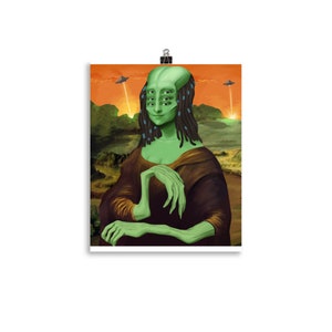 Alien Mona Lisa Trendy UFO Sci-fi Art Lover Poster - Etsy