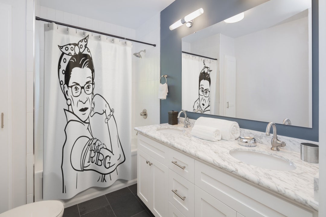 Ruth Bader Ginsburg RBG Shower Curtain Rosie the Riveter Resist Shower ...