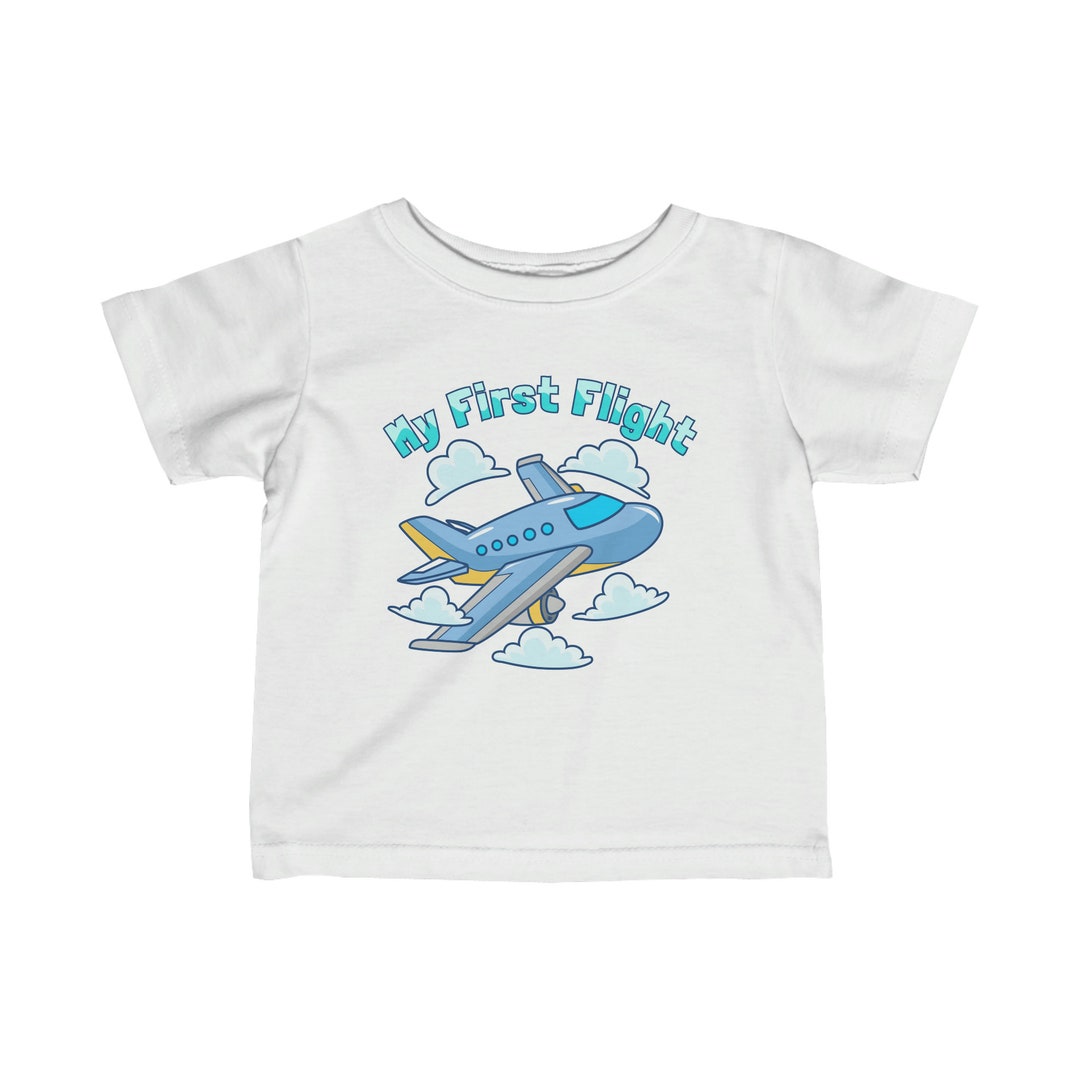 My First Flight Kids First Time Flyers Airplane Infant Fine Jersey Tee ...
