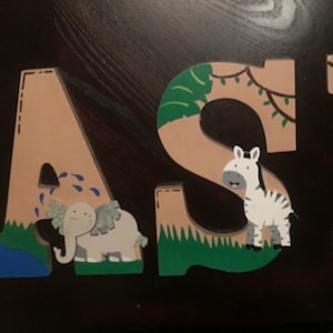 Safari Themed Wooden Letters - Etsy