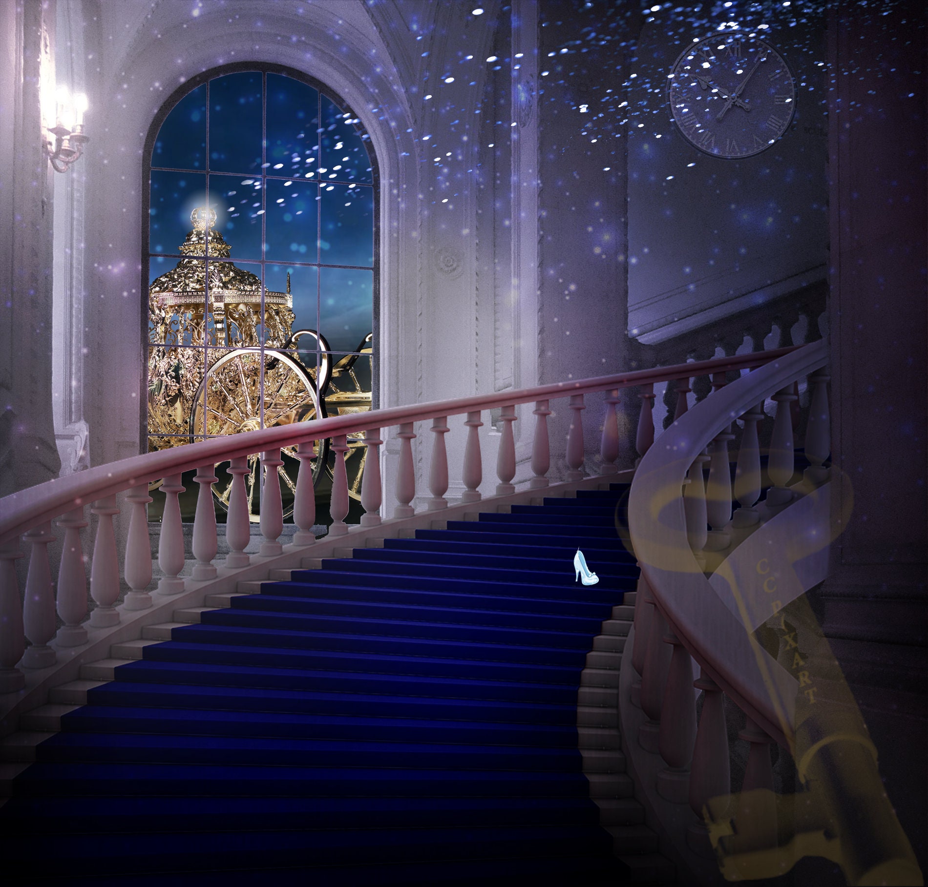 Cinderella Golden Carriage Elegant Backdrop photoshop | Etsy