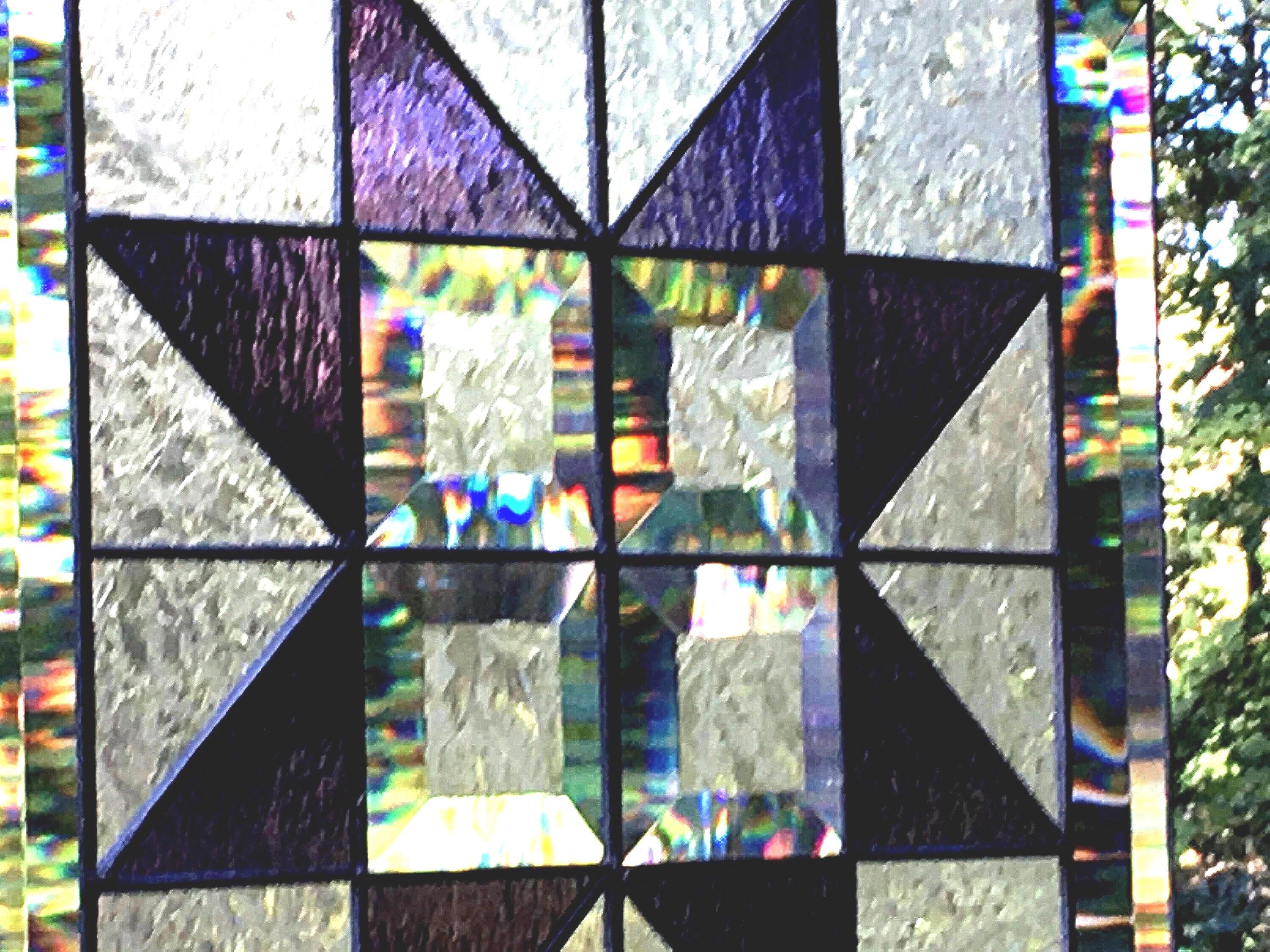 Stained Glass Window Hanging Panel Purple Star Quilt Block Pattern ...