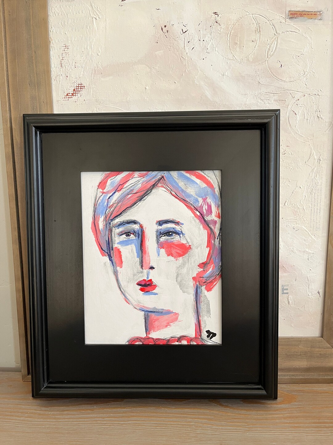 Original Art Self Portrait Mixed Media Painting 8x10 - Etsy