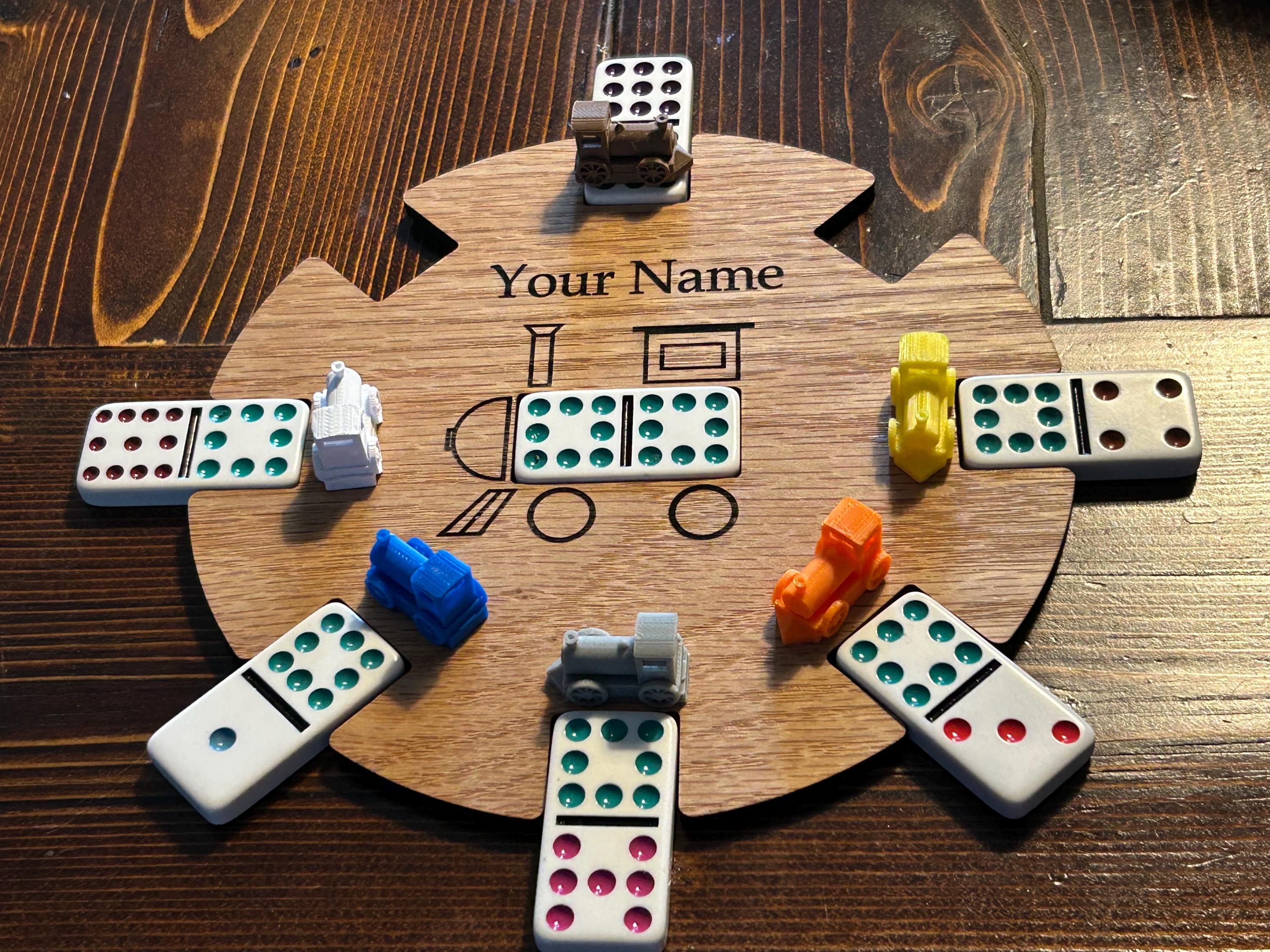 Personalized Mexican Train Dominoes Center - Etsy