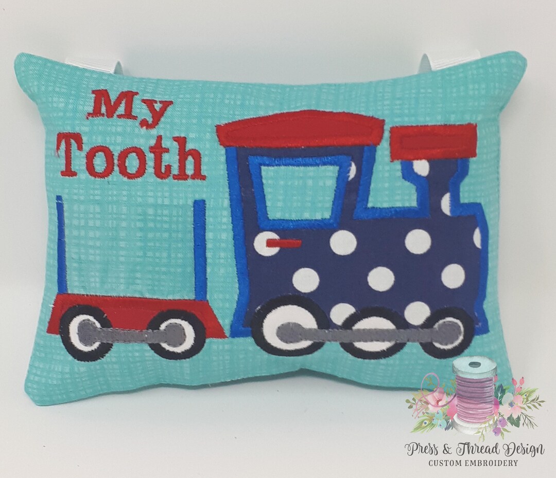 Personalized Train Tooth Fairy Pillow: Embroidered Keepsake - Etsy