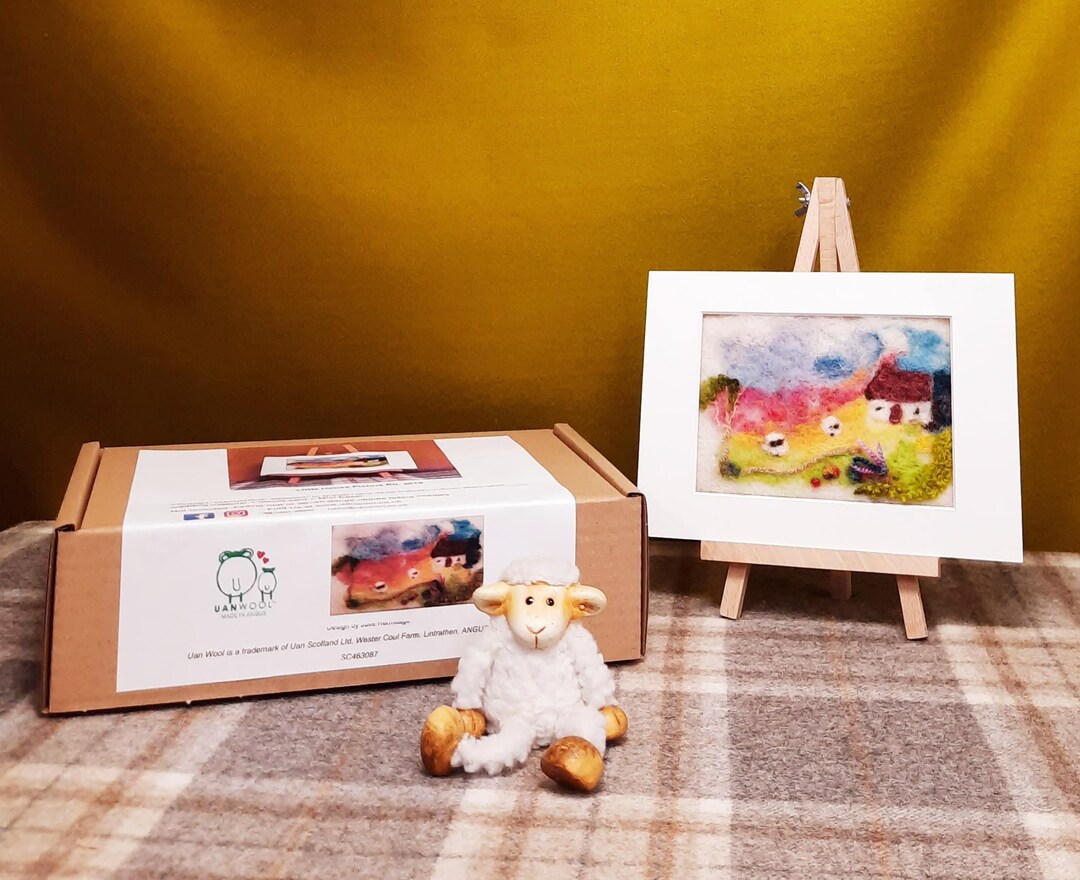 Needle Felt Kit Little House Picture Kit Gift for Crafters, Needle ...