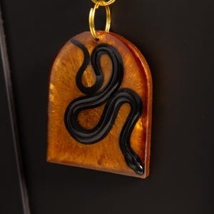 Snake Charm Golden Snake Keychain Snake Bag Charm Reptiles Keychain ...