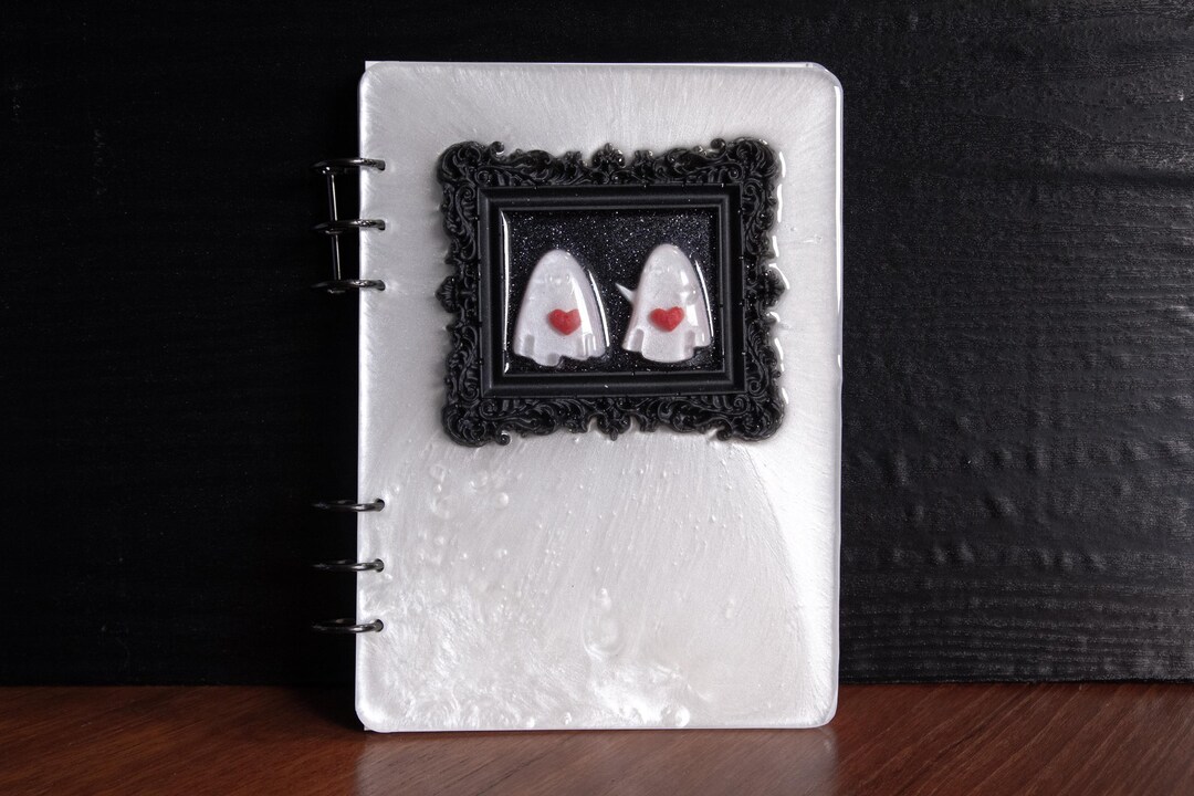 Notebook With Ghost Notebook With Hearts Resin Refillable Notebook ...