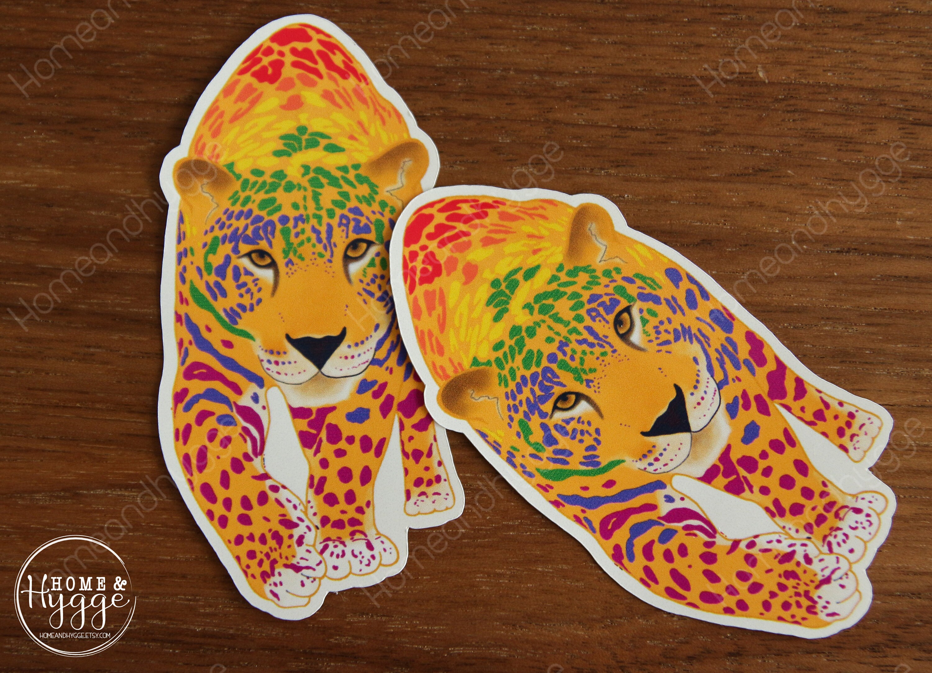 Big Cat Sticker Jaguar Sticker Cat Decal Rainbow Laptop | Etsy