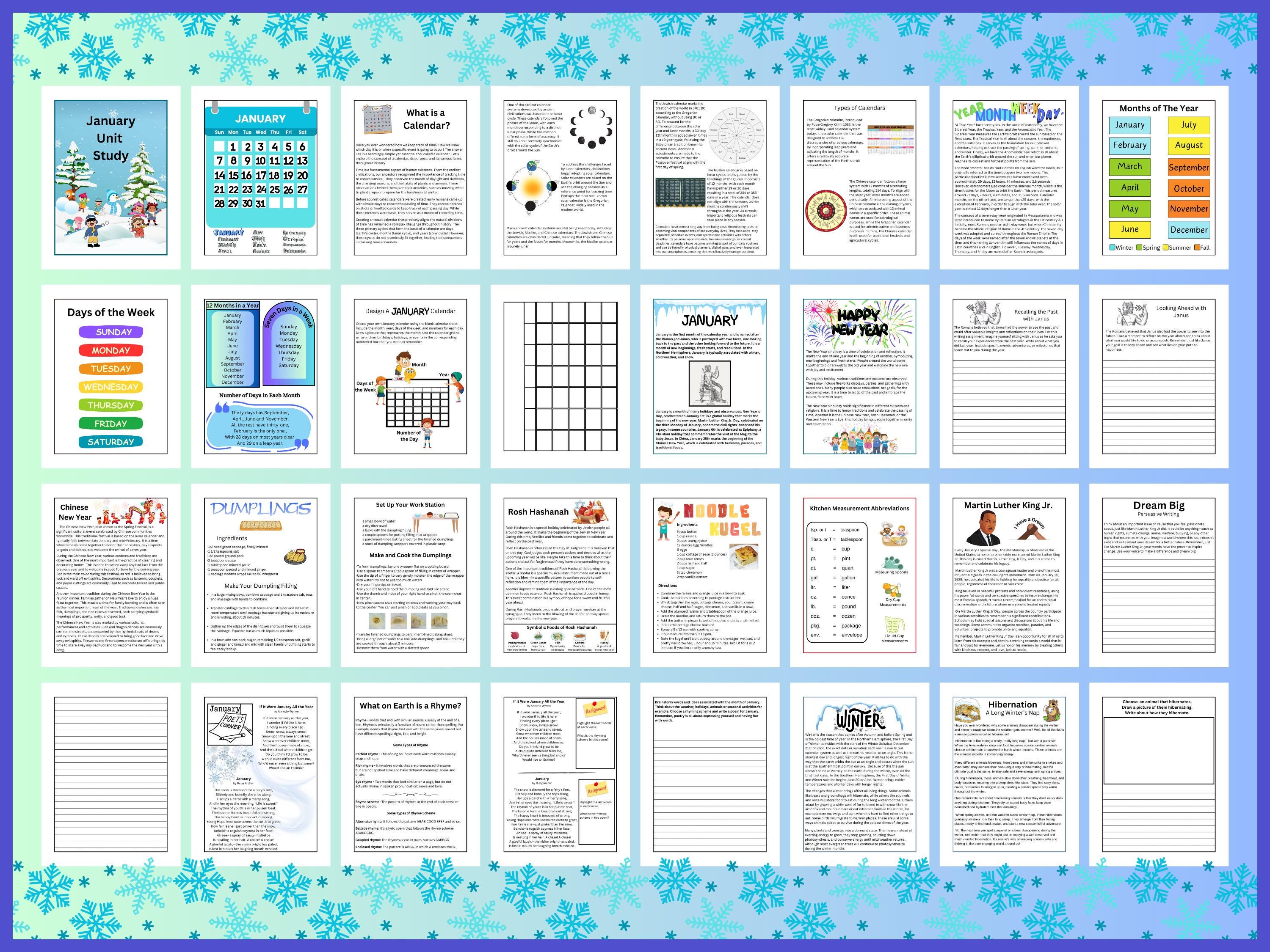 January, Unit Study, Winter, Homeschool, Snow Flake, Iditarod, Winnie ...