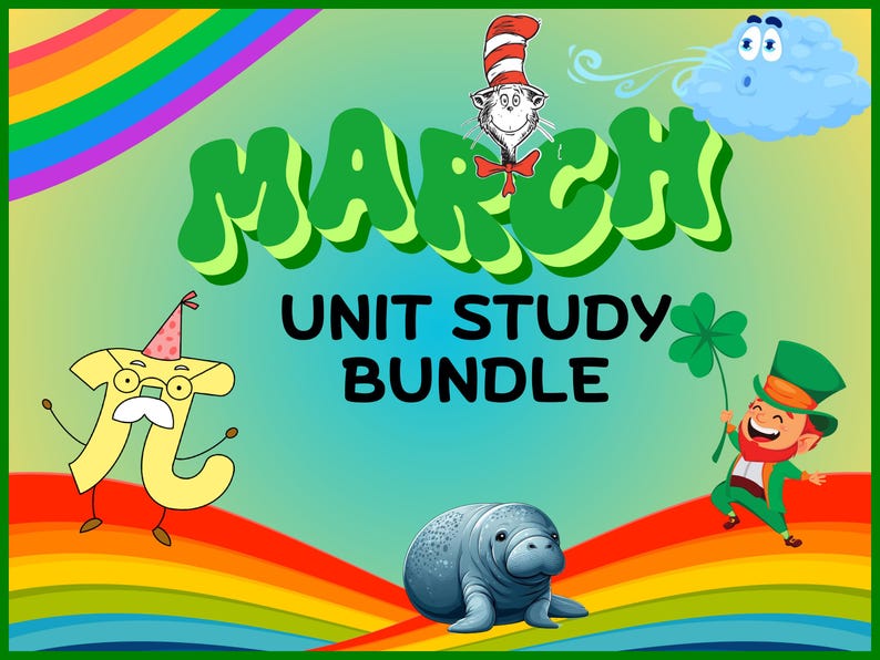 March, Unit Study, Homeschool, St. Patrick's Day, Printable, Spring ...