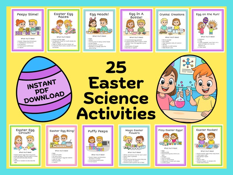 Easter Science Experiments: 25 Fun Experiments (instant PDF Download ...