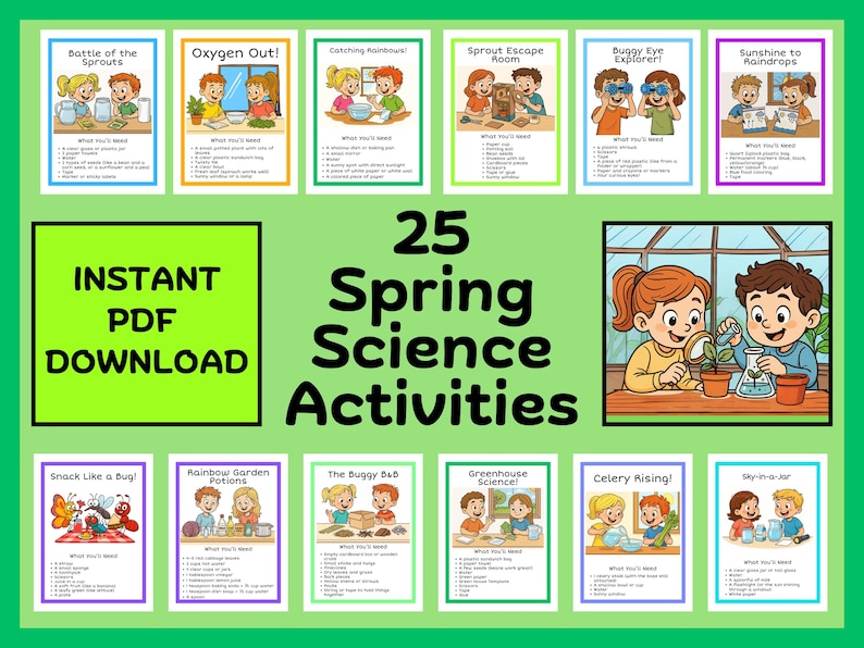 Spring Science Experiments – 25 Hands-on Experiments for Kids! - Etsy