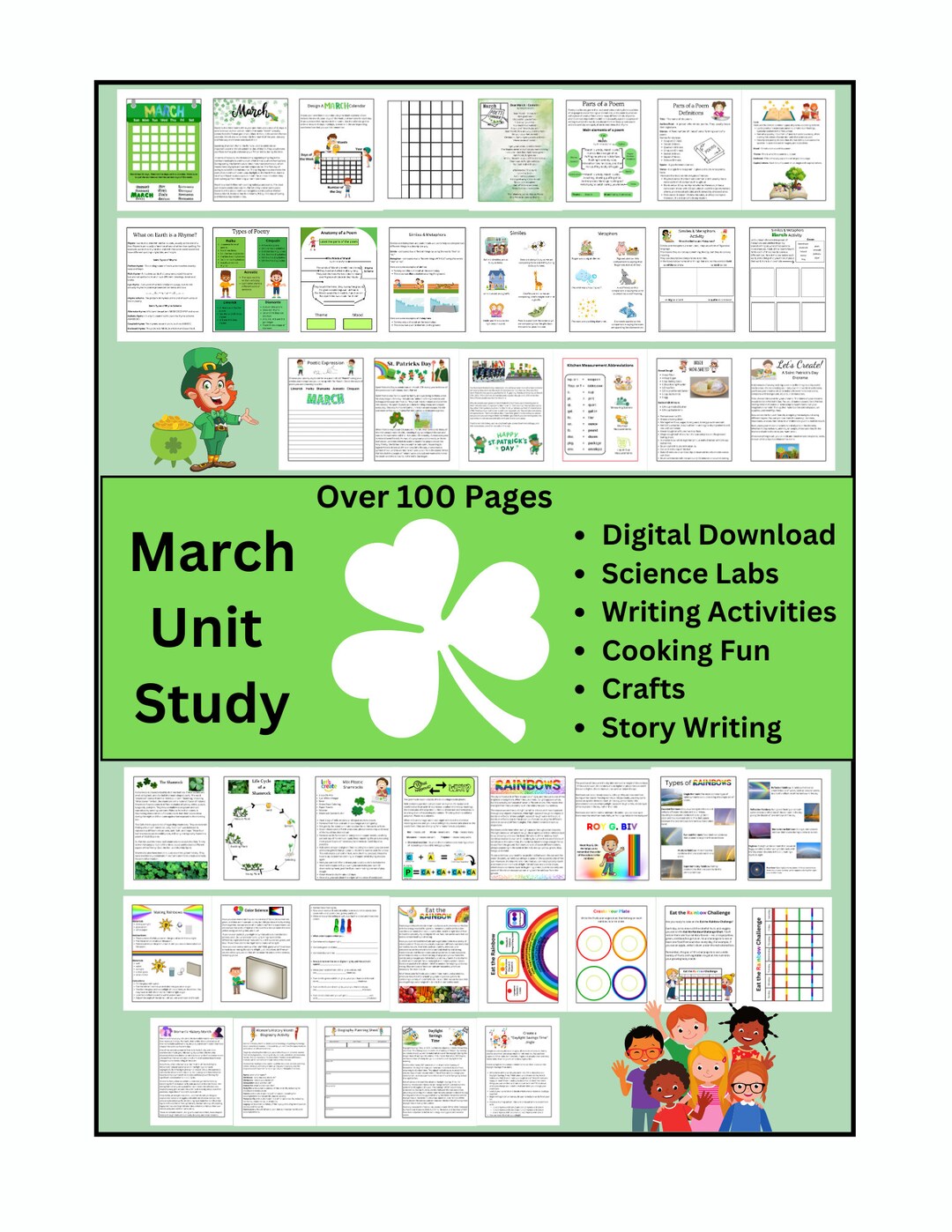 March, Unit Study, Homeschool, St. Patrick's Day, Easter, Spring, Wind ...