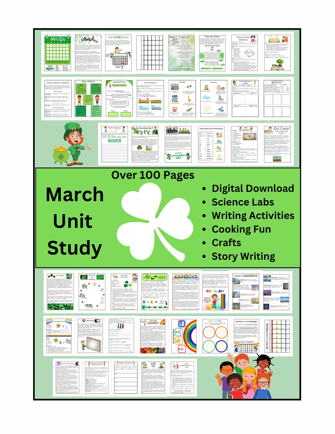 March, Unit Study, Homeschool, St. Patrick's Day, Easter, Spring, Wind ...