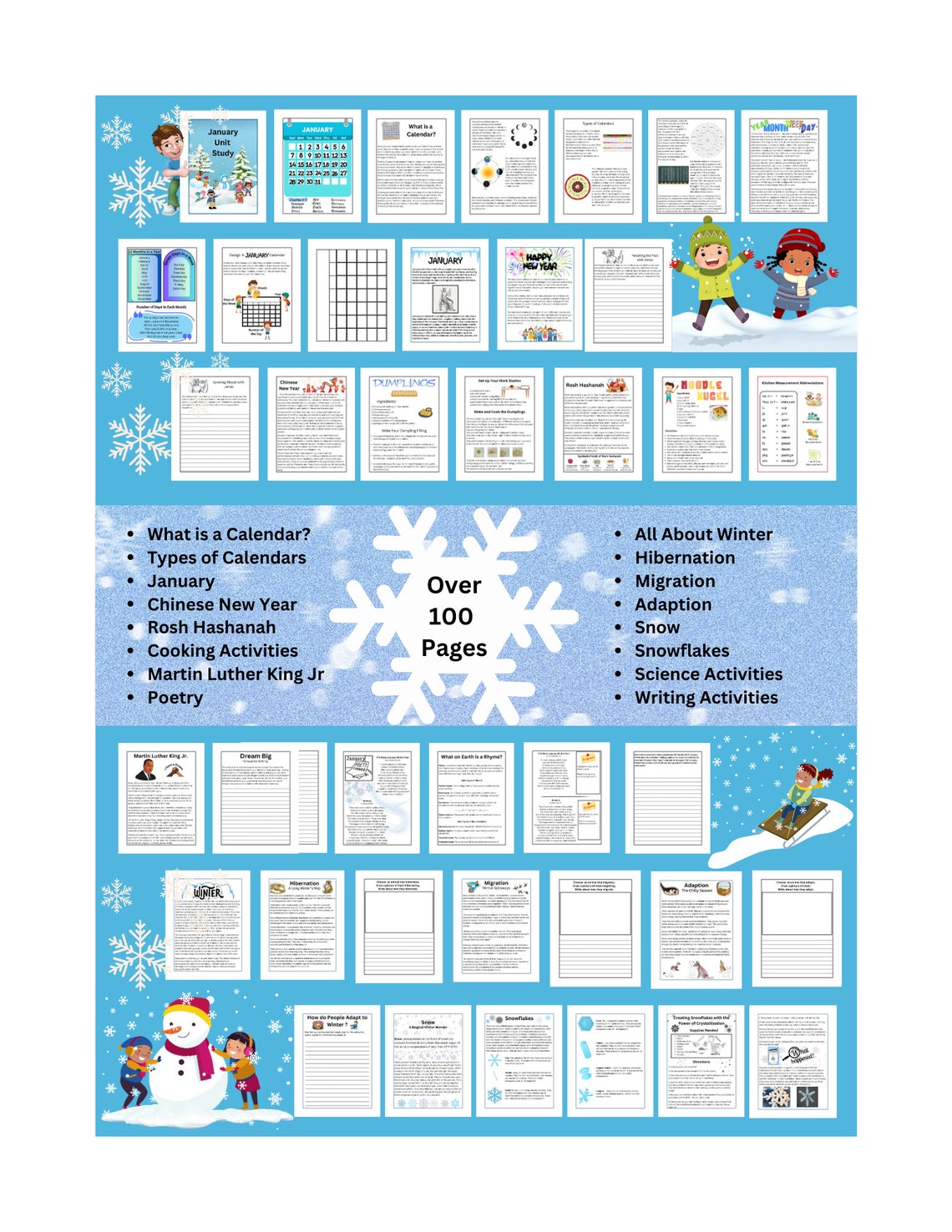 January, Unit Study, Winter, Homeschool, Snow Flake, Iditarod, Winnie ...