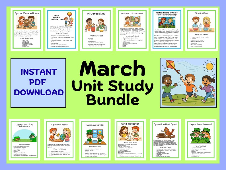 March Unit Study Bundle | Elementary Activities (PDF Download) - Etsy