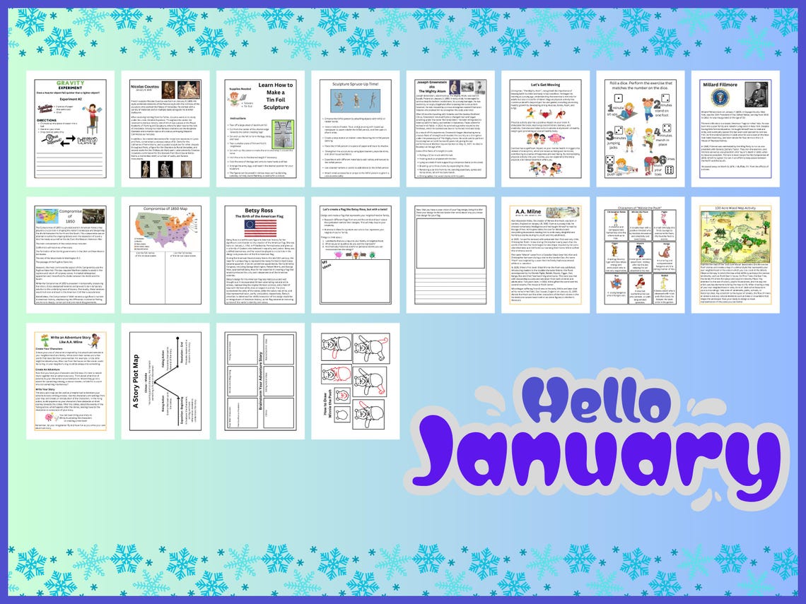 January, Unit Study, Winter, Homeschool, Snow Flake, Iditarod, Winnie ...