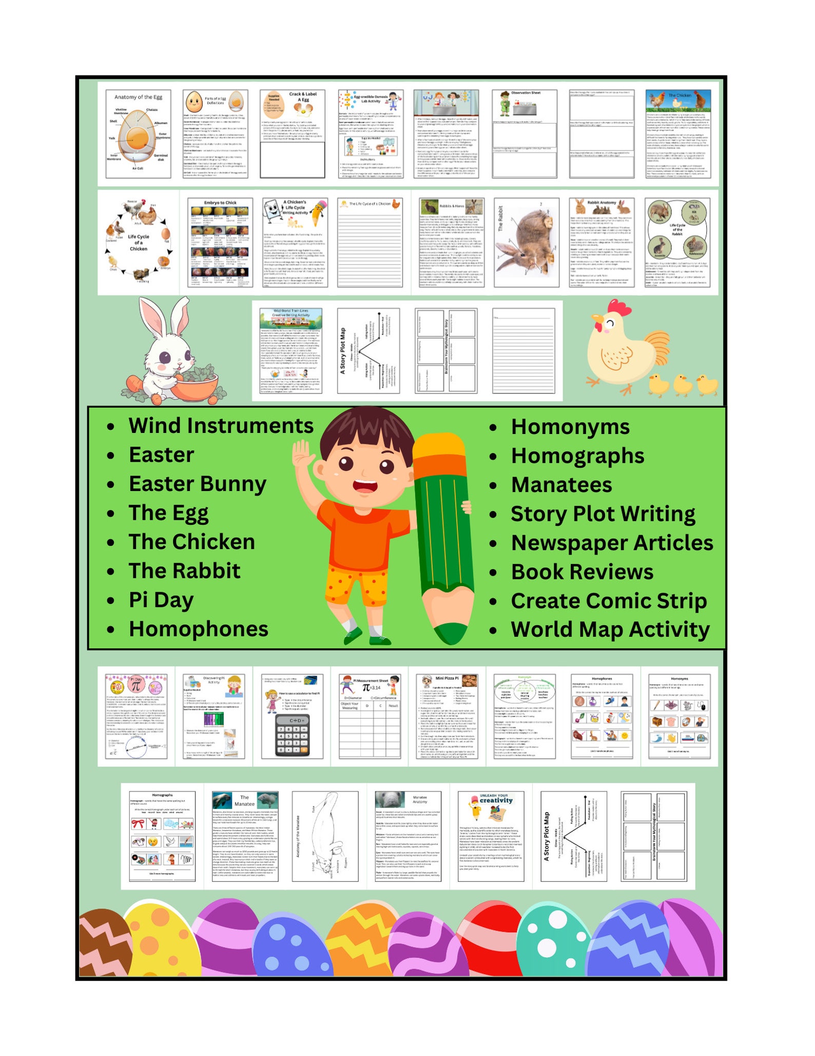 March, Unit Study, Homeschool, St. Patrick's Day, Easter, Spring, Wind ...