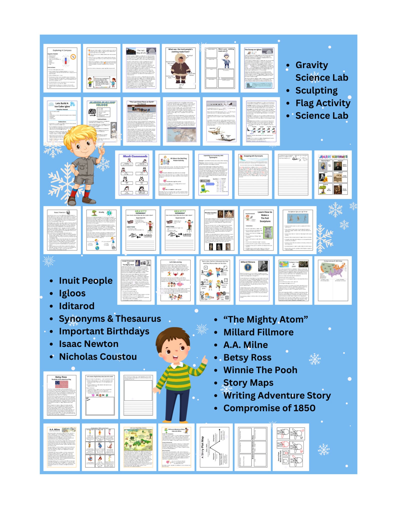 January, Unit Study, Winter, Homeschool, Snow Flake, Iditarod, Winnie ...