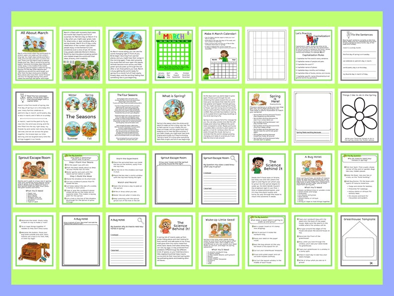 March Unit Study Bundle | Elementary Activities (PDF Download) - Etsy
