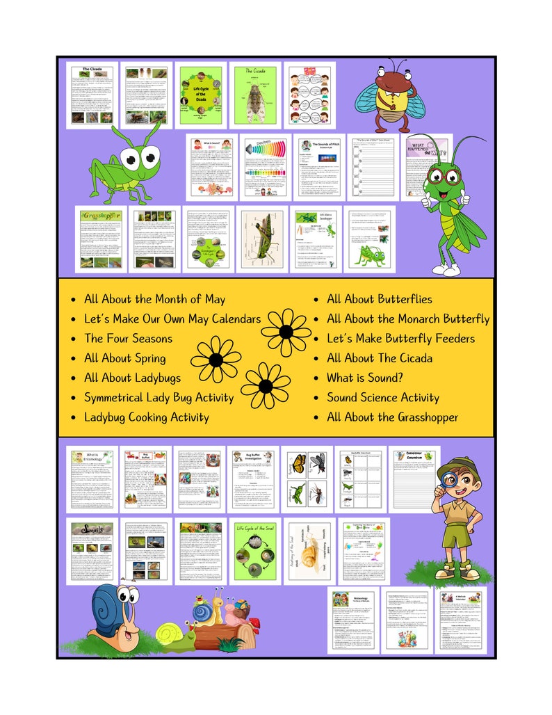 May, Unit Study, Homeschool, Ladybugs, Butterflies, Grasshoppers ...