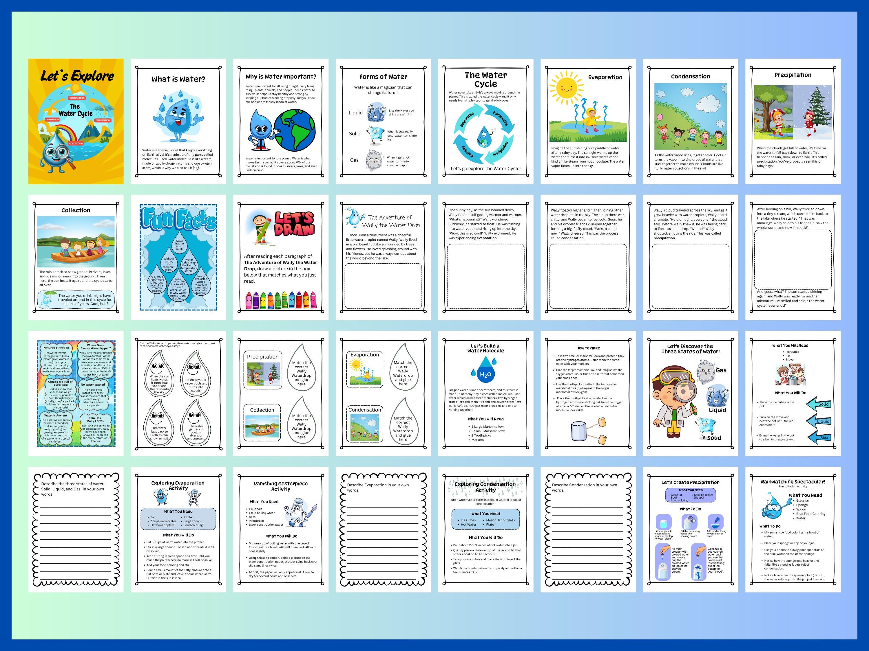 The Water Cycle, Unit Study, Homeschool, Printable, Digital, Teaching ...