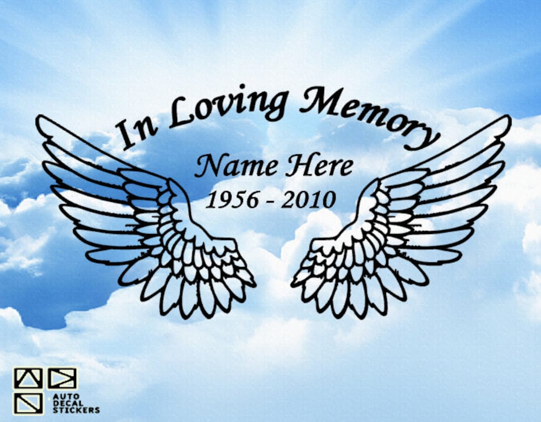 In Loving Memory of Angel Wings Vinyl Window Decal Sticker Car Truck ...