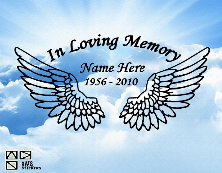 In Loving Memory of Angel Wings Vinyl Window Decal Sticker Car Truck ...