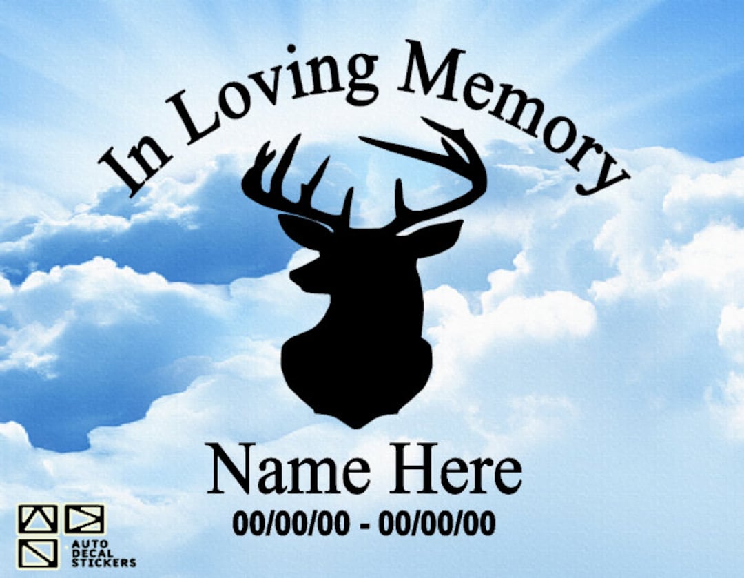 In Loving Memory of Deer Buck Doe Window Decal Sticker Vinyl - Etsy