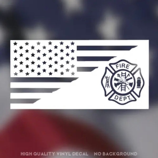 Firefighter Flag Truck Window Decal - Etsy