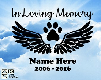 In Loving Memory of Angel Wings Vinyl Window Decal Sticker Car Truck ...