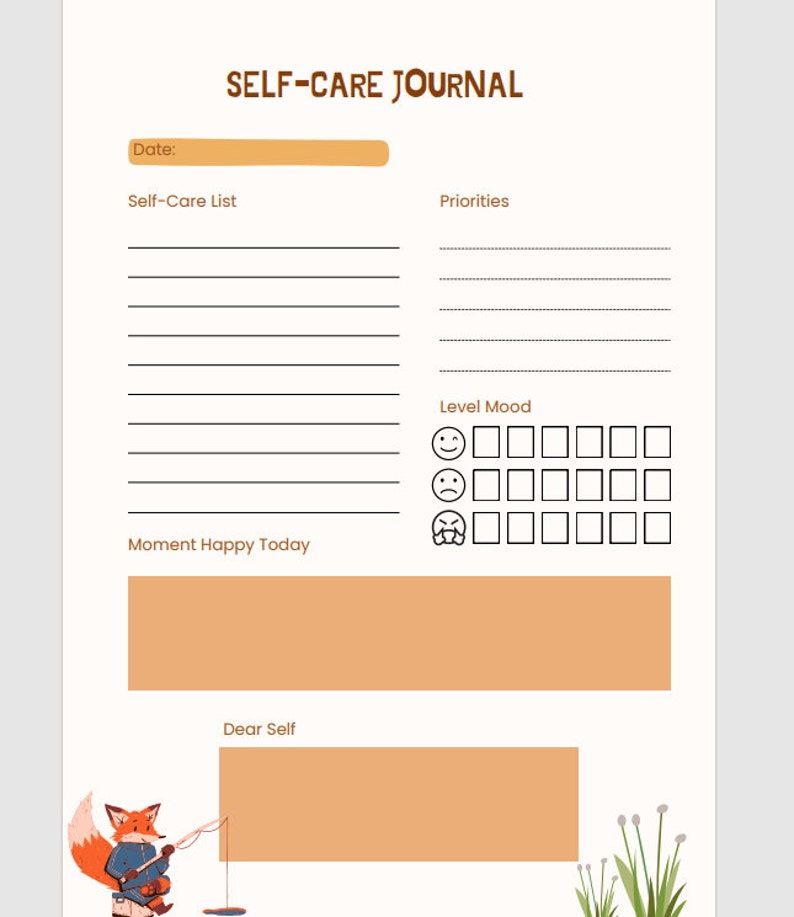Self-care Journal Printable PDF - Etsy