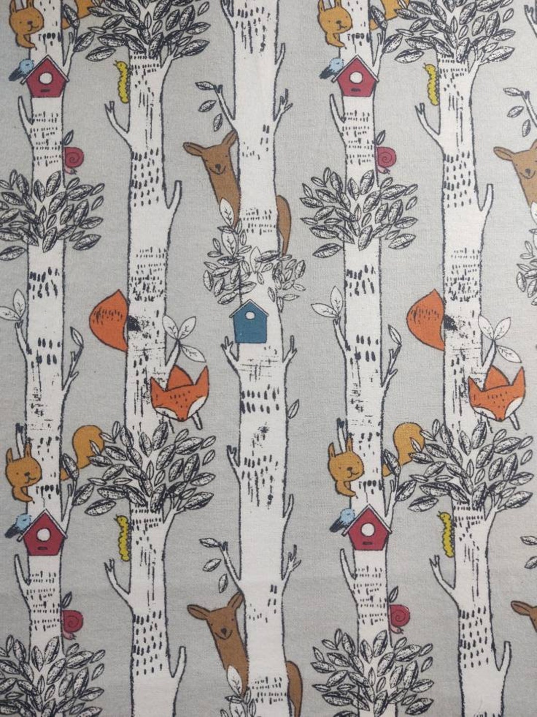 Woodland Flannel Crib Sheet: Fox, Deer, Squirrel Nursery Bedding - Etsy
