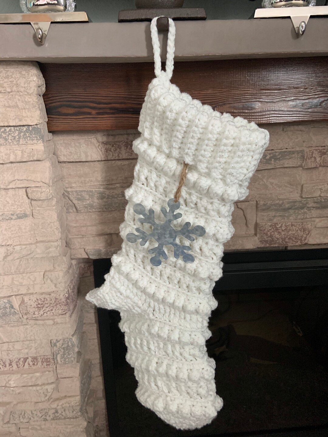 Extra Large Crocheted Farmhouse Christmas Stocking - Etsy