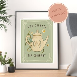 The Suriel Tea Company Print | ACOTAR | Bookish | Tea Kettle Wall Art ...