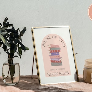 House of Wind Book Club Pink Wall Print | ACOTAR | ACOSF Bookish Wall ...