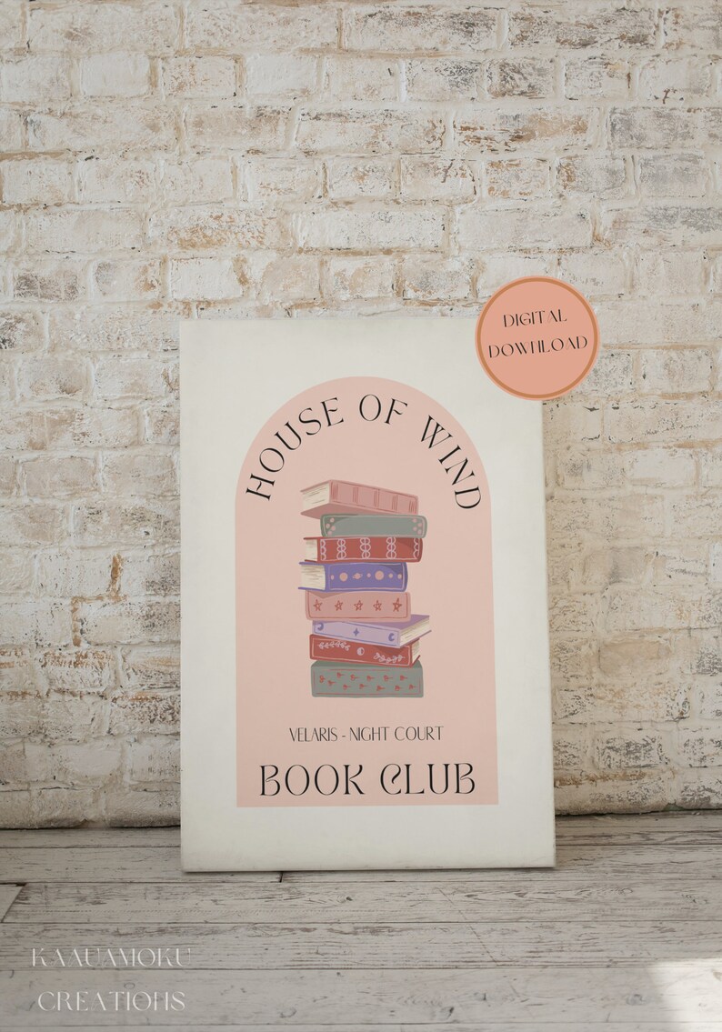 House of Wind Book Club Pink Wall Print ACOTAR ACOSF - Etsy